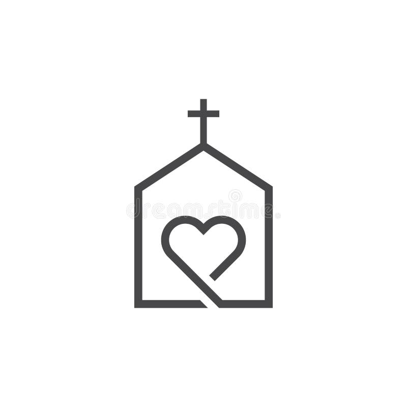 Love Church Logo Vector Simple Illustration Stock Vector - Illustration ...