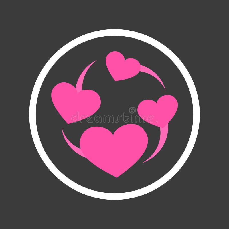 Love circle icon sign flat stock illustration. Illustration of circle ...