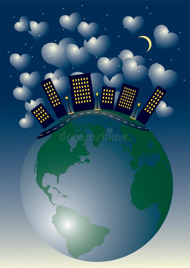 Love and the city stock vector. Illustration of outside - 9401890