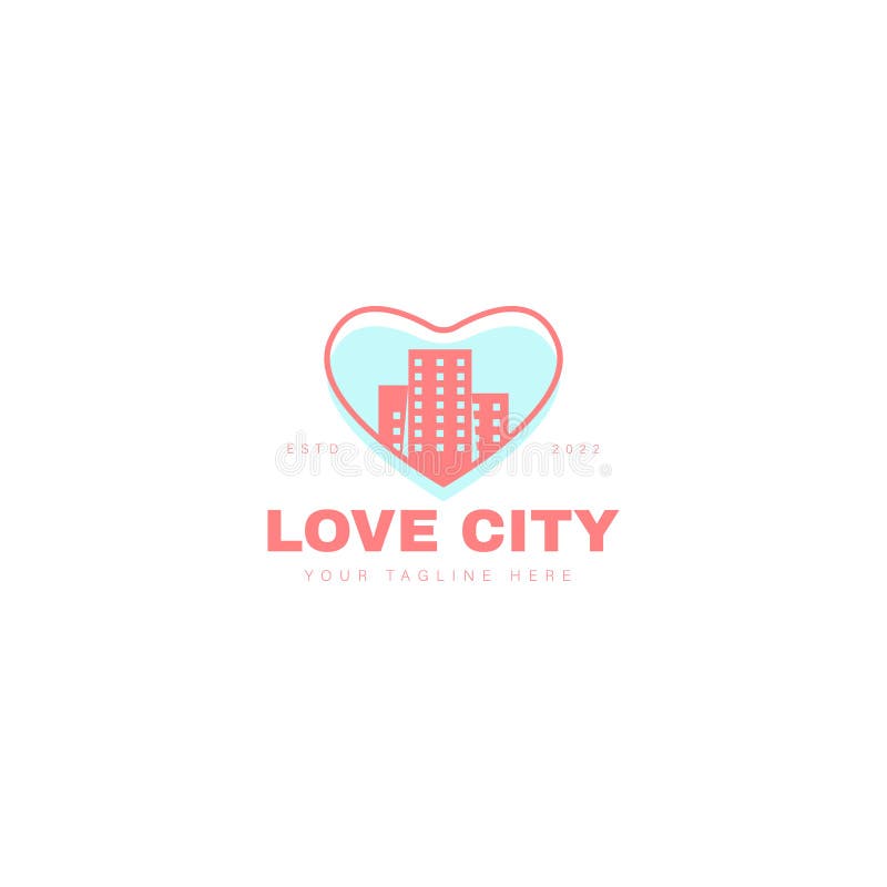 Love City Logo Design Icon Illustration Stock Vector - Illustration of ...