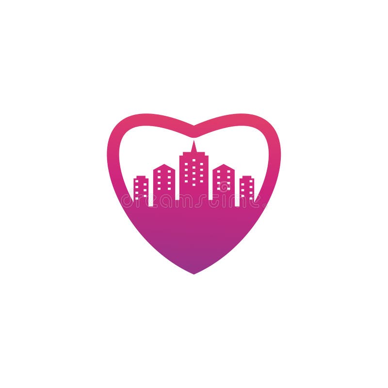 Love City Logo Vector Template, Creative Building Logo Design Concepts ...