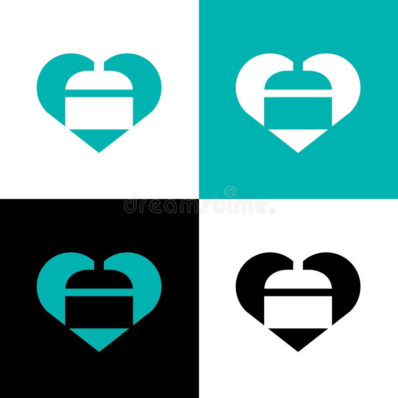 Love Clean Logo Template, Heart and Broom Symbol - Vector Stock Vector ...