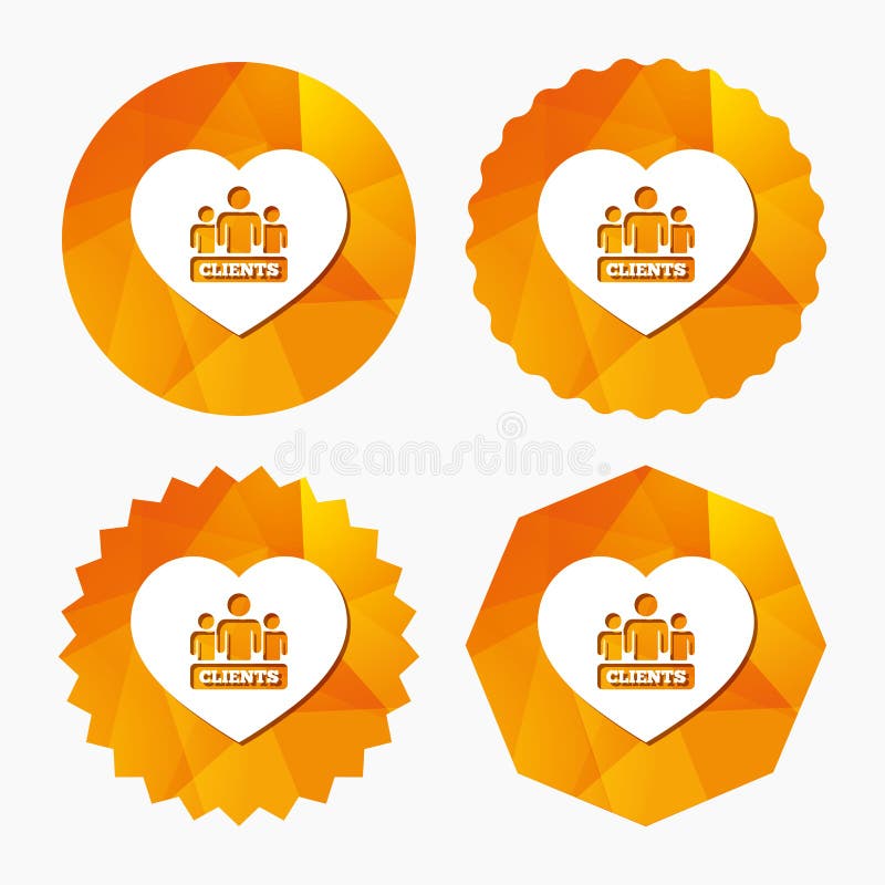 Love Clients Sign Icon. Group of People Symbol Stock Vector ...
