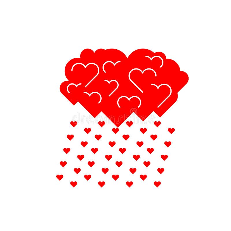 Love cloud. Rain of hearts stock illustration. Illustration of ideas ...