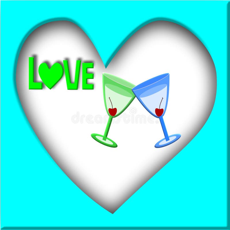 In Love Cocktail Coconut Mascot Cartoon Stock Vector - Illustration of ...