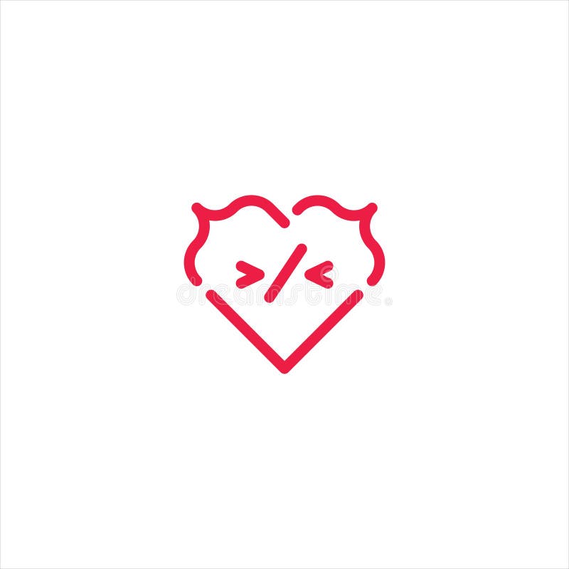 Love Coding, Heart Code. Vector Logo Icon Template Stock Vector ...