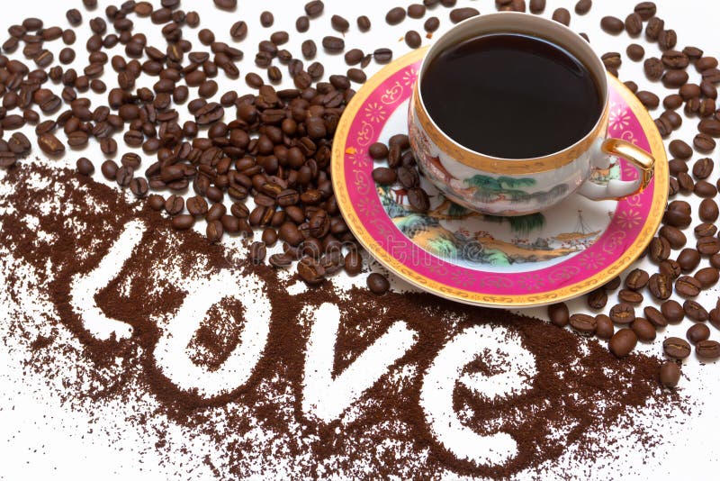 Love of coffee stock image. Image of flat, design, drink - 29056269