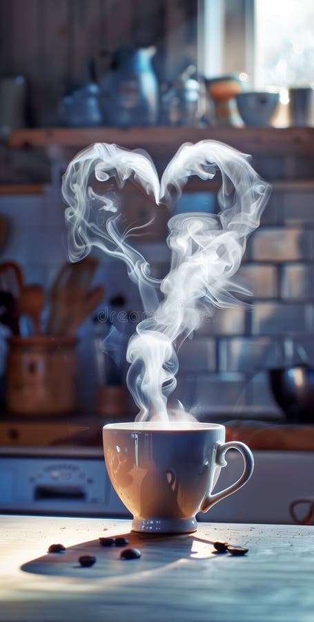 Coffee Cup Heart Shaped Steam Stock Illustrations – 353 Coffee Cup ...