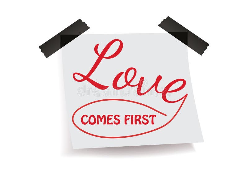 Love comes first stock vector. Illustration of scotch - 42802450