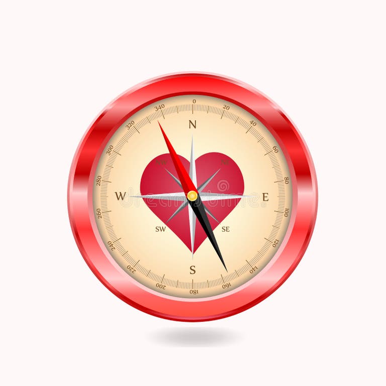 Love compass stock illustration. Illustration of fondness - 28740899