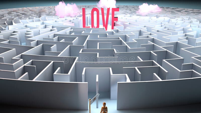 Love and a Complicated Path To it Stock Illustration - Illustration of ...
