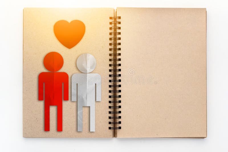 Love Concept Couple Paper Cut Notebook Stock Photos - Free & Royalty ...