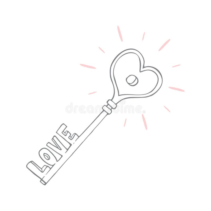 Love Concept, Heart Shaped Key, Vector Illustration Stock Vector ...