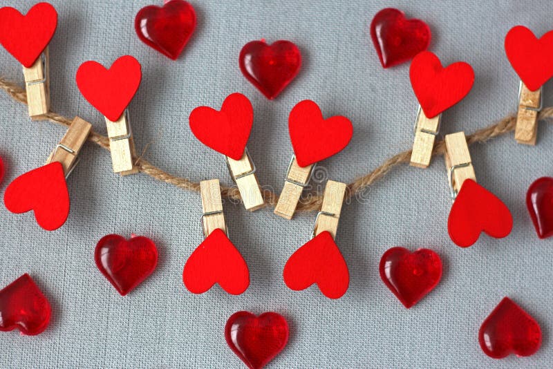 Two Hearts on a String As a Symbol of Love Stock Image - Image of ...