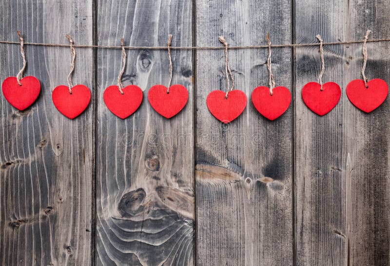 Hearts on string. stock image. Image of craft, clothesline - 83842067
