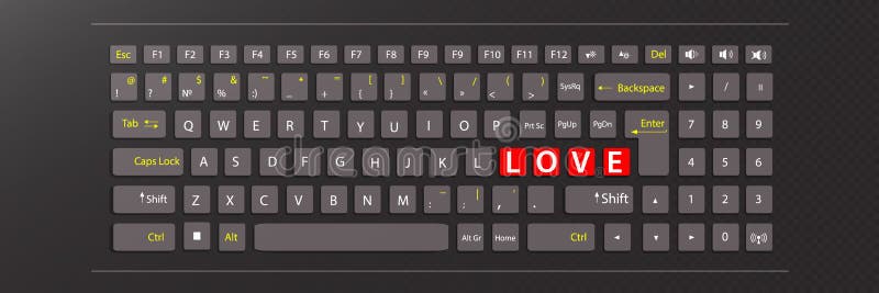 Love Concept. Illustration Keyboard Stock Illustration - Illustration ...