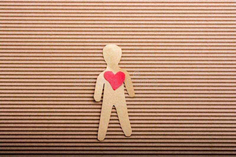 Love Concept for with Paper Hearts and Man Stock Image - Image of ...