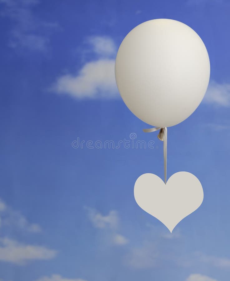 Love Concept. White Heart Shape on a Balloon Stock Photo - Image of ...