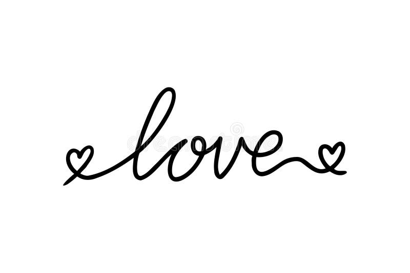 LOVE. Continuous Line Script Cursive Text Love Stock Vector ...