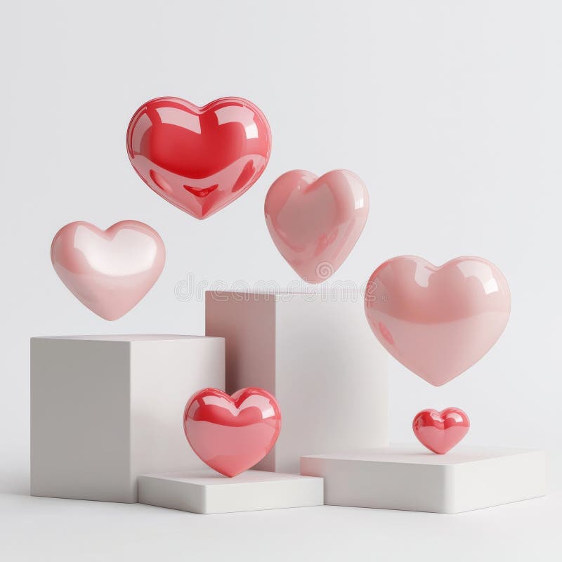 Love Conversation between Two Speech Bubbles with Hearts - 3D Render ...