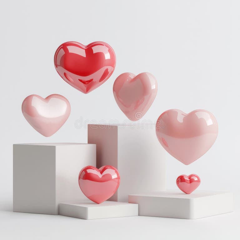 Love Conversation between Two Speech Bubbles with Hearts - 3D Render ...
