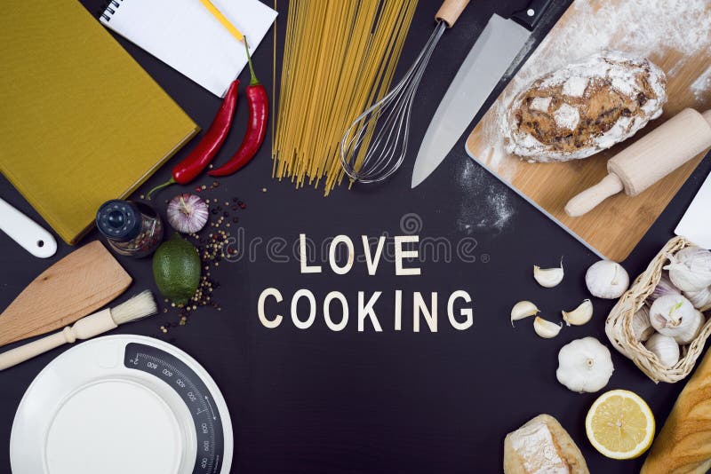 Love Cooking Kitchen Hero Header Stock Image - Image of cook, digital ...