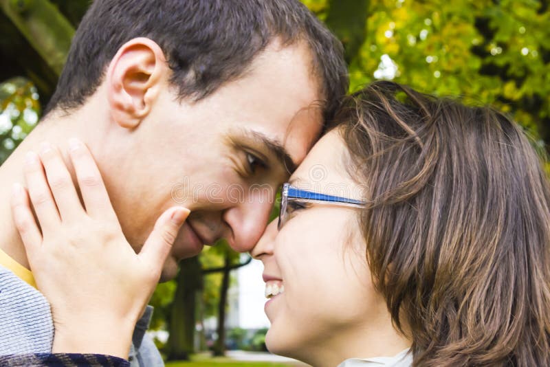 Love Couple Closeup Looking Happy Stock Image - Image of adult, beauty ...