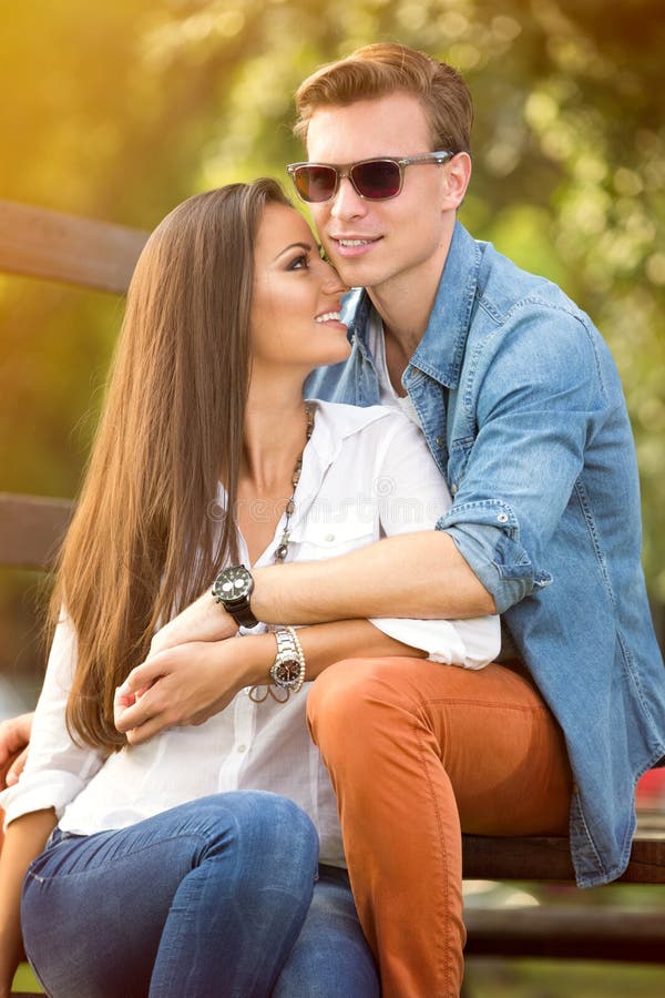 Love Couple Enjoy in the Park Stock Photo - Image of attractive, girl ...