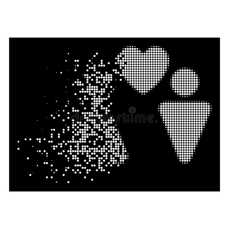 Bright Disintegrating Dot Halftone Love Couple Icon Stock Vector ...