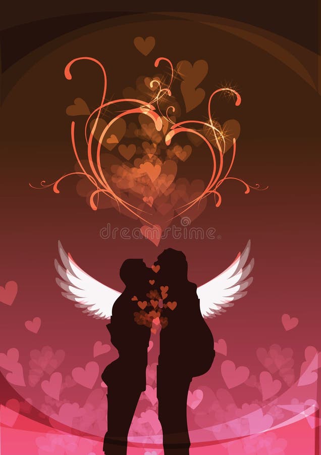 Love Couple Kissing. Vector Illustration Decorative Design Stock Vector ...