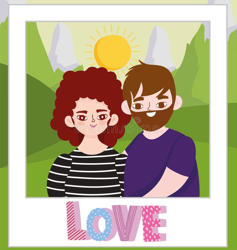 Love couple in a picture stock vector. Illustration of relationship ...