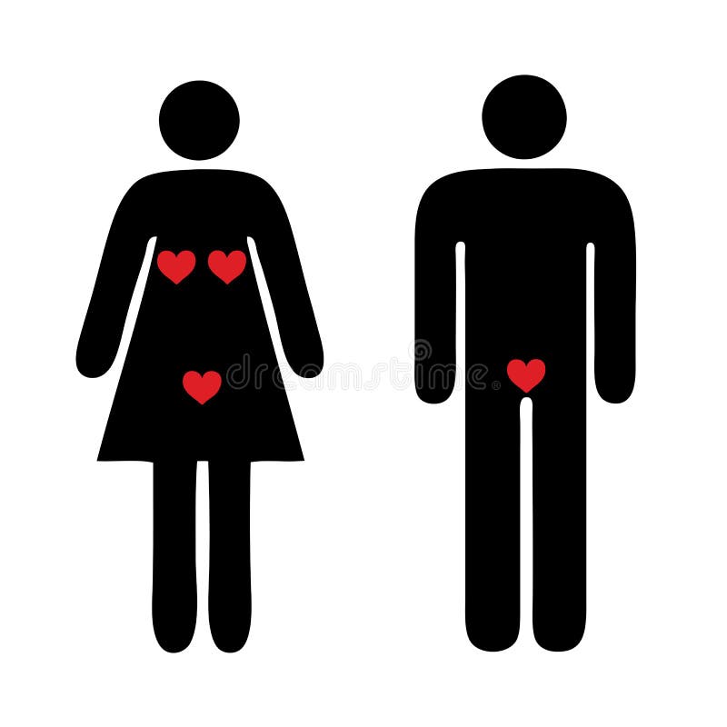 Love Couple Red Hearts Valentine Vector Symbol Stock Vector ...
