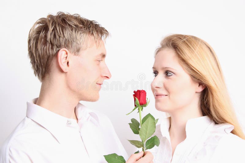 Love Couple with rose stock image. Image of valentinesday - 27578365