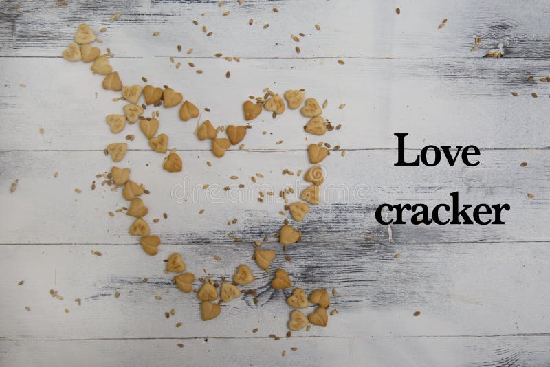 Love Cracker - Heart Made from Little Biscuits Stock Photo - Image of ...