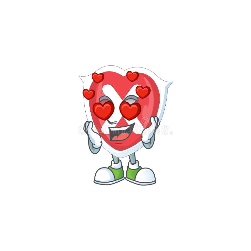 In Love Cross Shield in the Cartoon Character Stock Vector ...
