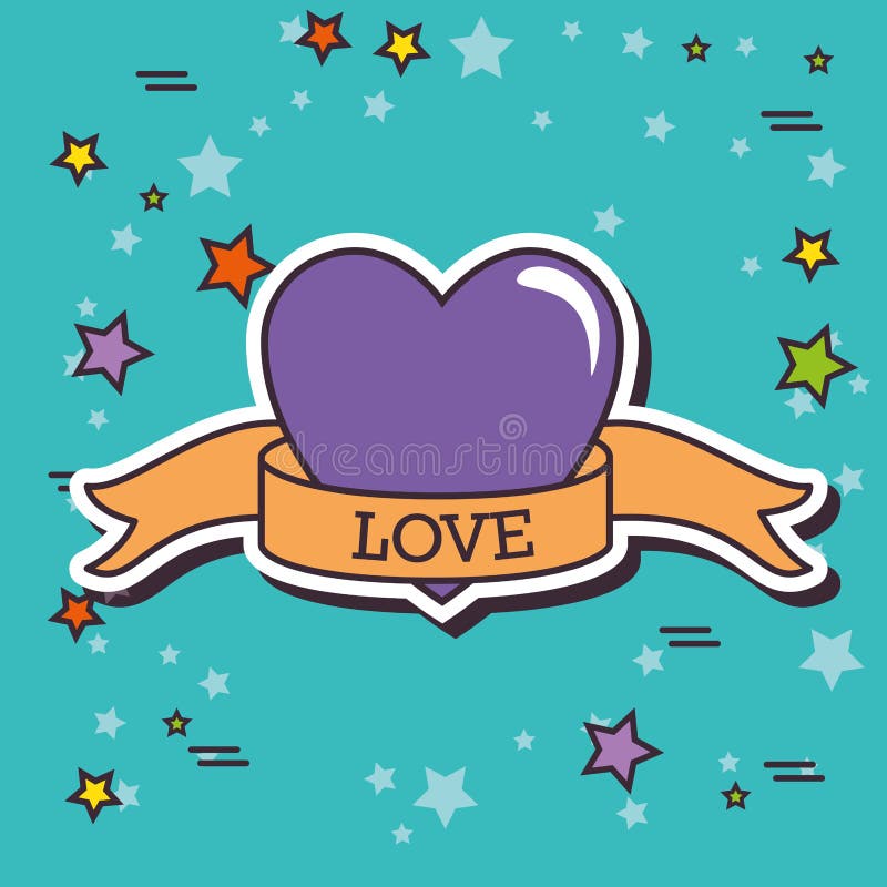 Love cute pop art stock vector. Illustration of sticker - 109514187