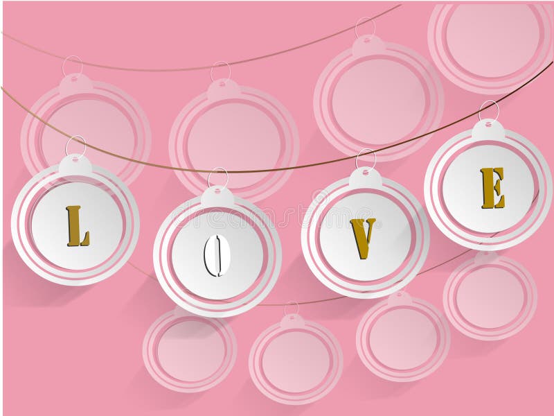 Love Cycle Tag White and Pink Vector Stock Illustration - Illustration ...