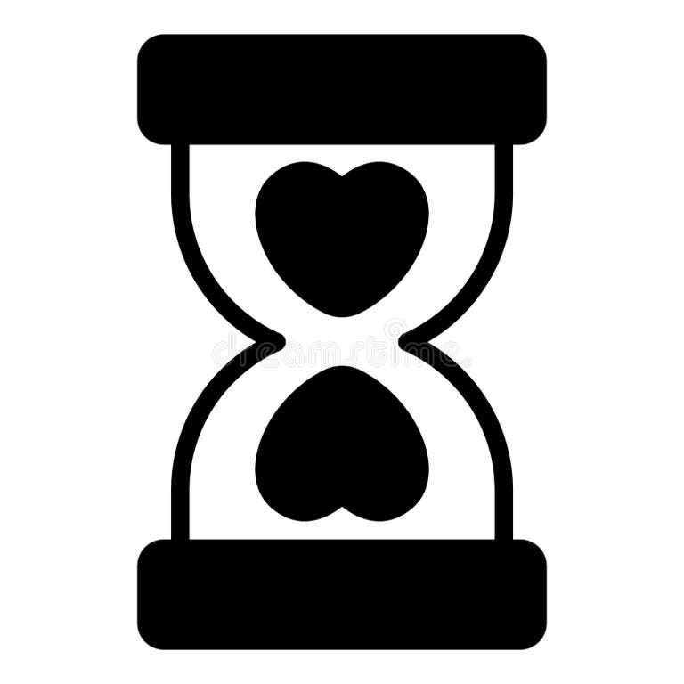 Love, Dead Line, Sand Clock Black Vector Stock Vector - Illustration of ...