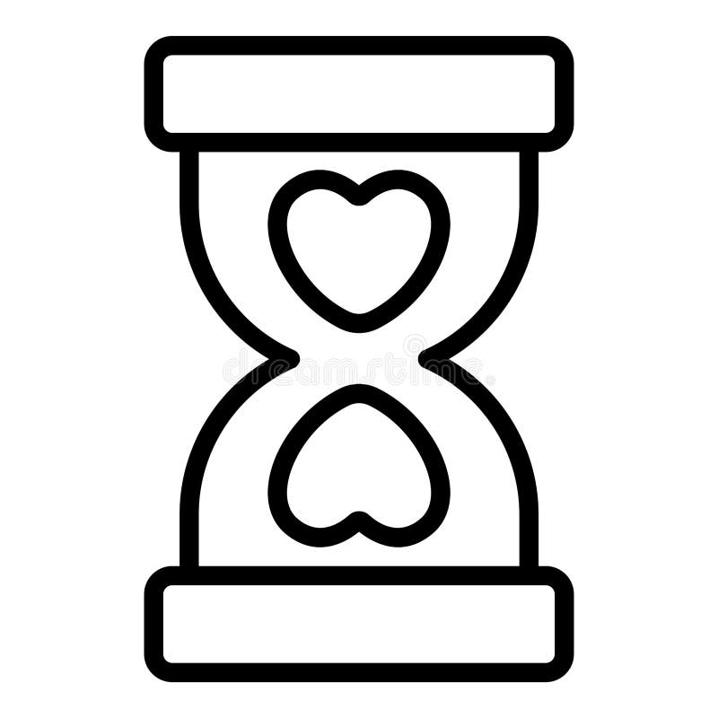 Love, Dead Line, Sand Clock Simple Line Stock Vector - Illustration of ...