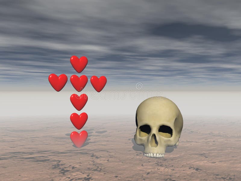 Love and Death - 3d Rendering Stock Illustration - Illustration of ...