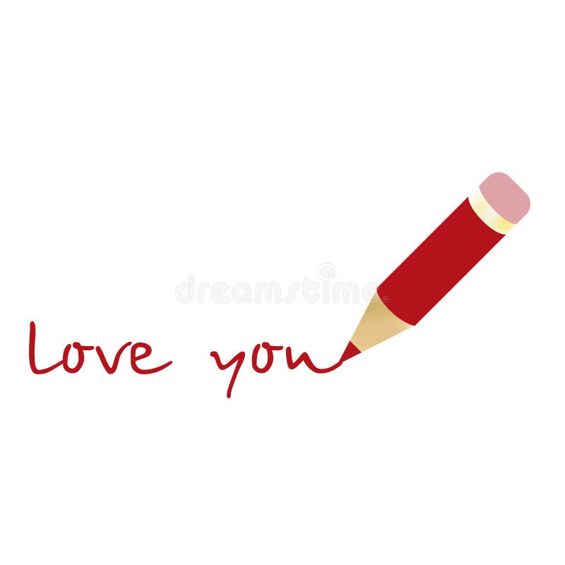 Love. a Declaration of Love on Paper in Pencil. Vector Illustration ...