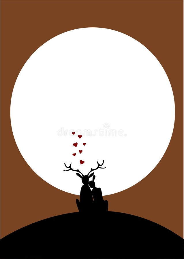 Love deer kiss 10 stock vector. Illustration of kiss - 197985962