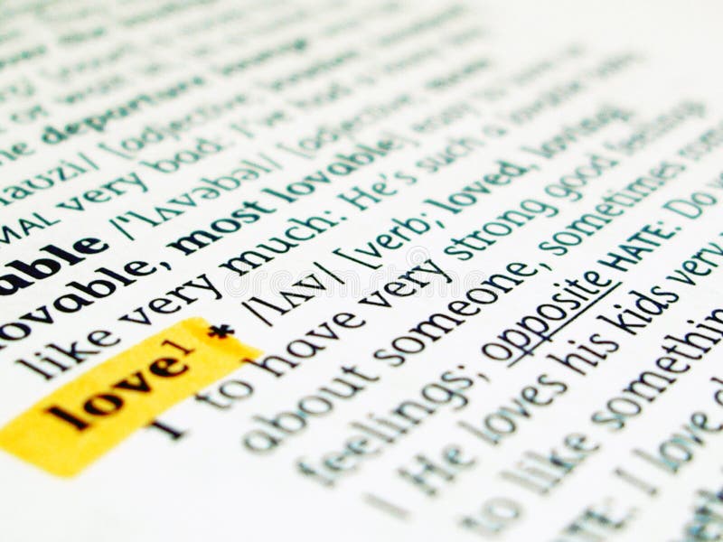 Love definition stock image. Image of conceptual, printed - 4903667