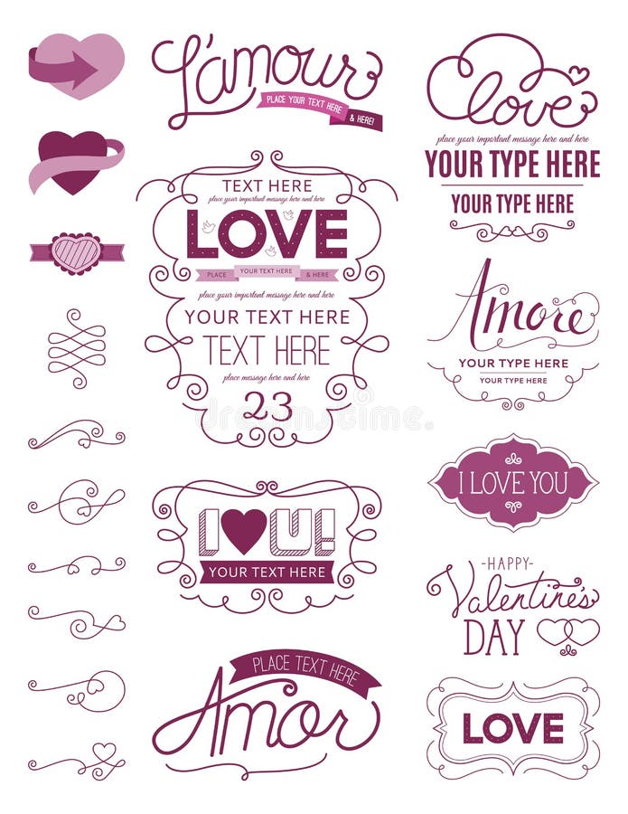 Love Design Elements stock illustration. Illustration of line - 60900399