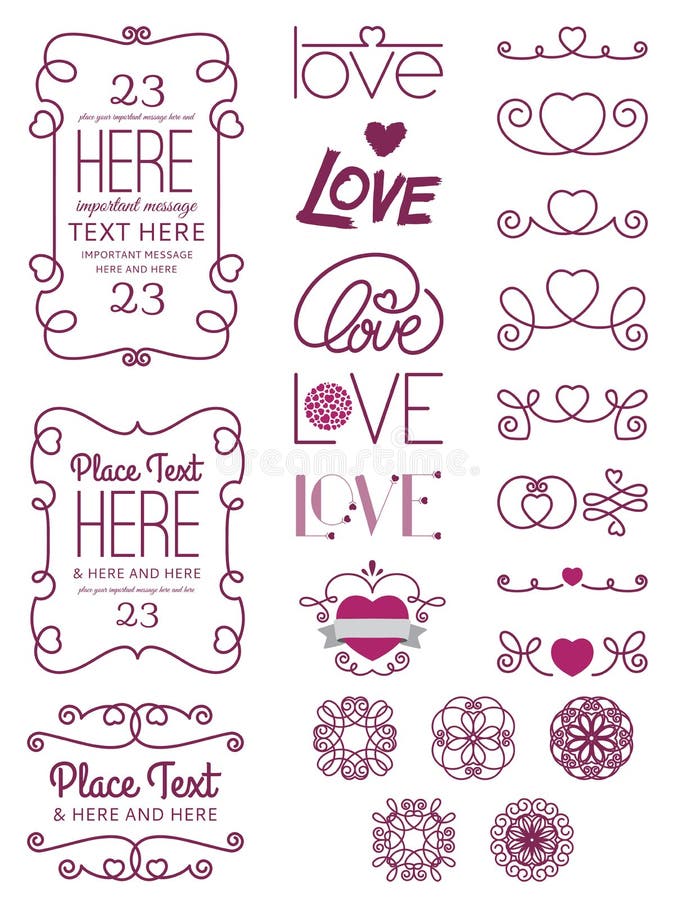 Love Design Elements Two stock vector. Illustration of flourish - 60864720