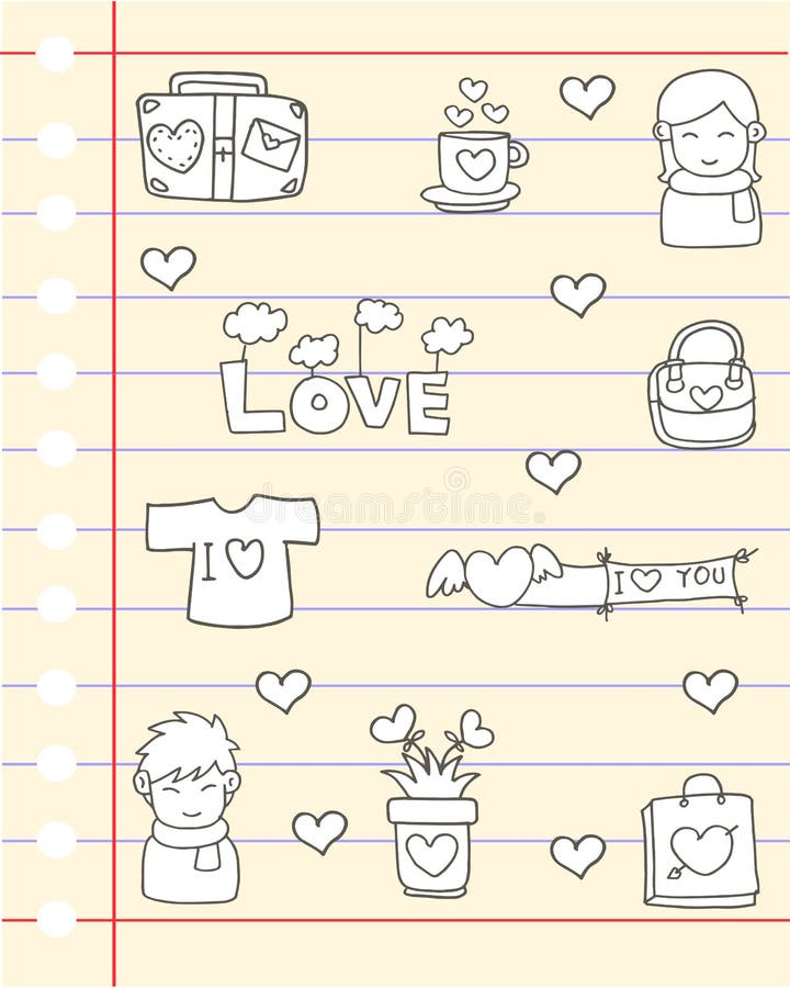 Love Design Paper of Doodles Stock Vector - Illustration of icon ...