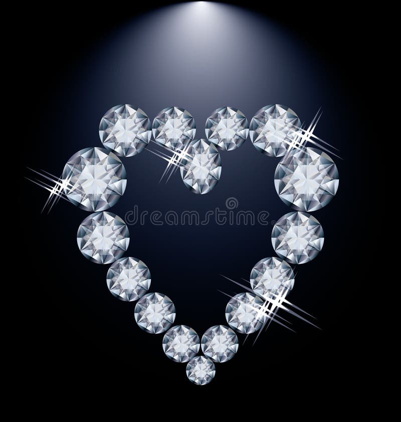 Love diamond heart stock vector. Illustration of glamour - 49036488