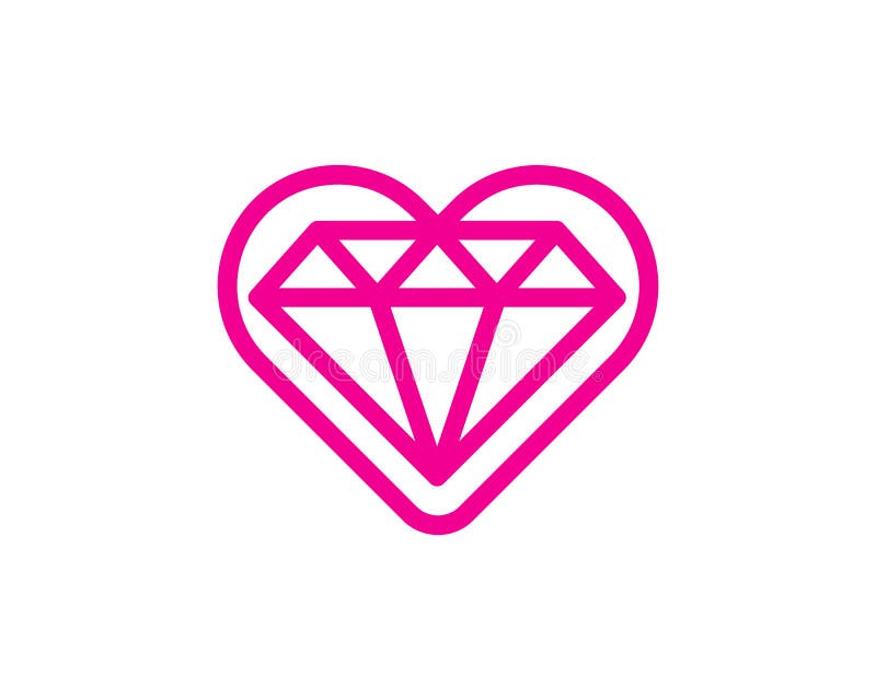 Love Diamond Icon Logo Design Element Stock Vector - Illustration of ...