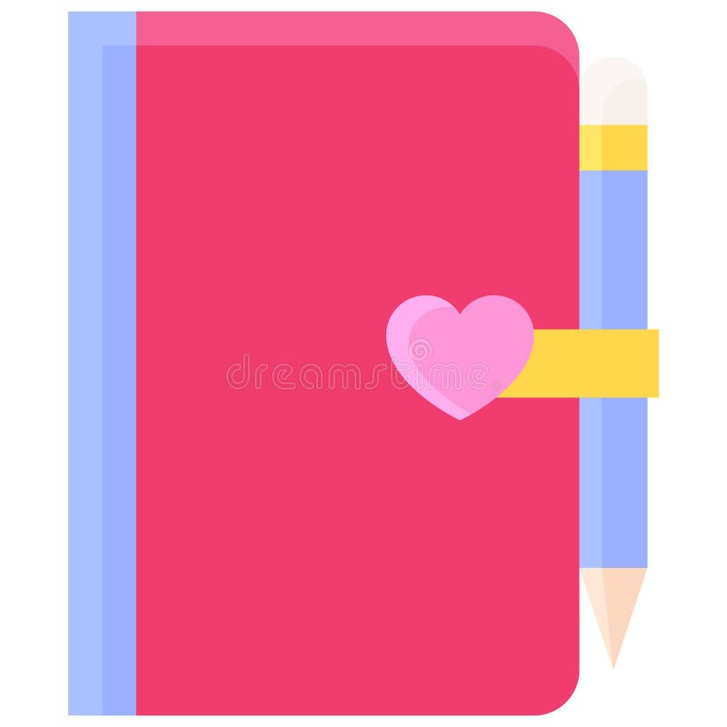 Love Diary Icon, Love and Heart Vector Stock Vector - Illustration of ...