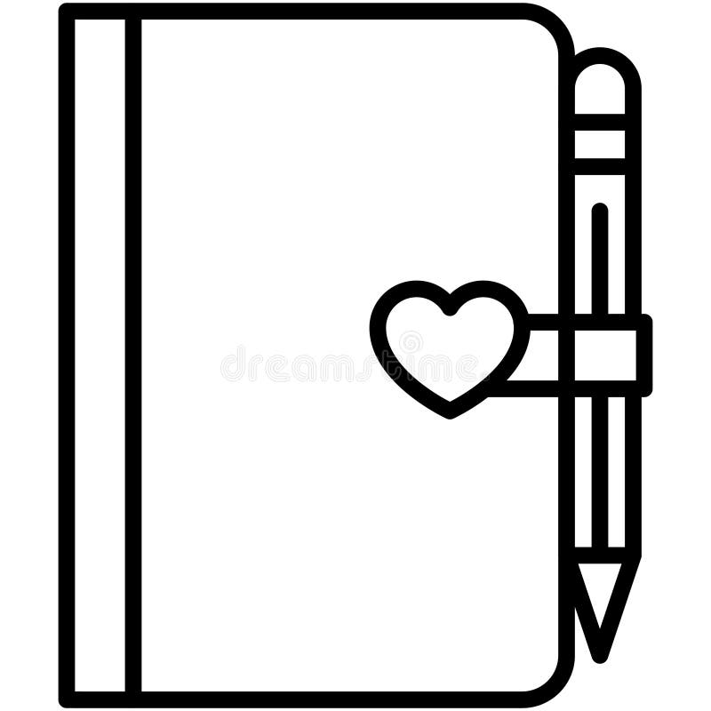 Love Diary Icon, Love and Heart Vector Stock Vector - Illustration of ...
